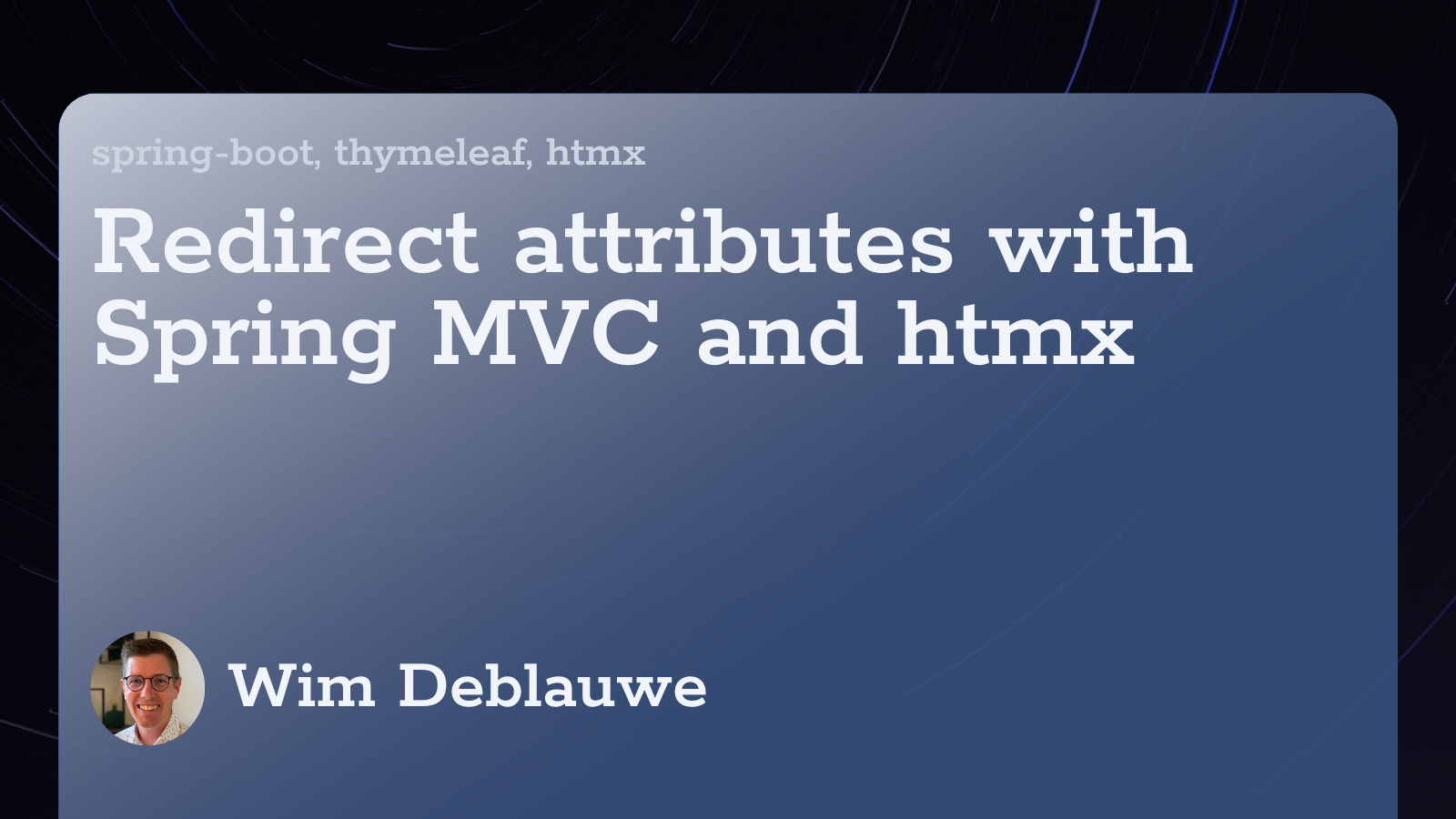 Redirect attributes with Spring MVC and htmx - Wim Deblauwe