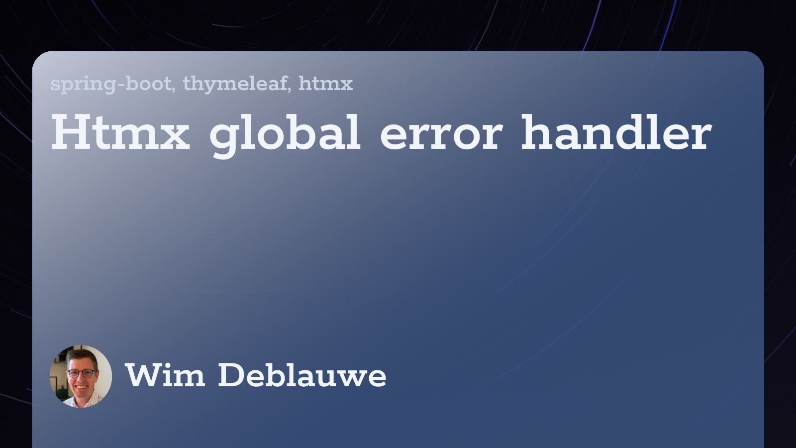 Htmx global error handler - Wim Deblauwe Htmx global error handler - Wim Deblauwe
